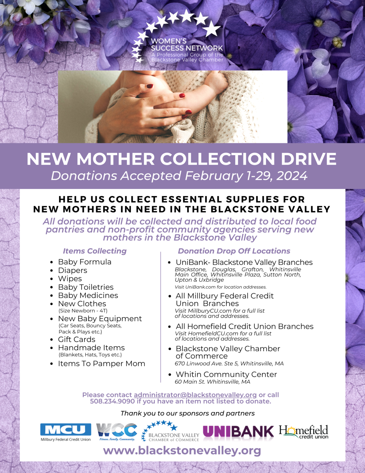 New Mother Collection Drive - Blackstone Valley Chamber of Commerce